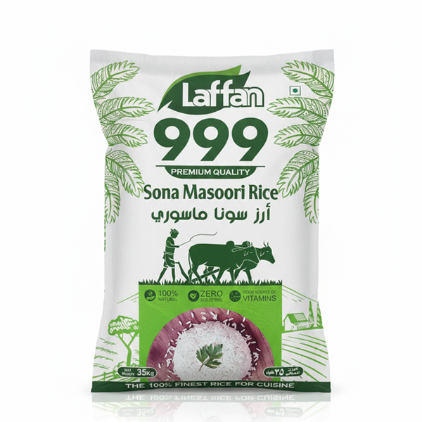 LAFFAN 999 SONAMASOORI RICE-35KG – LAFFAN STORE